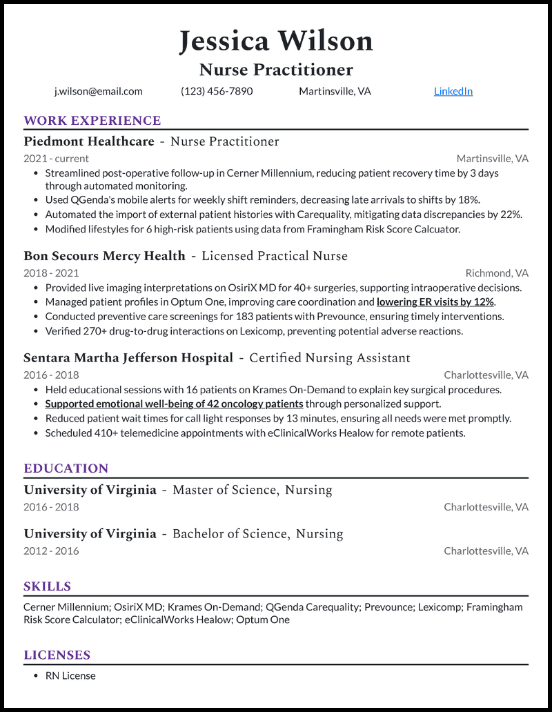 7 Nurse Practitioner Resume Examples For 2025
