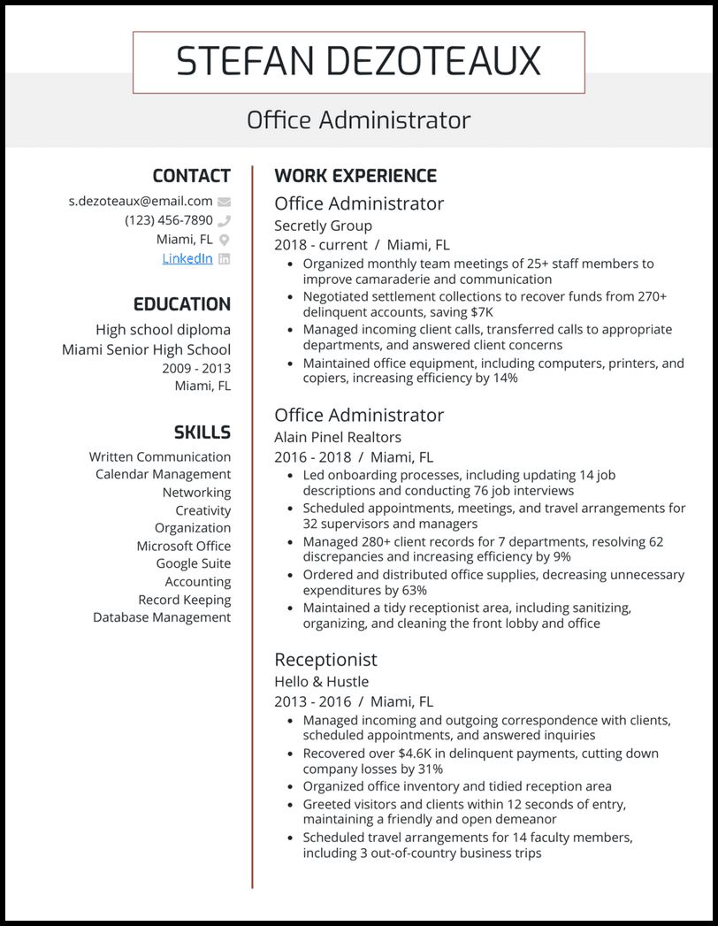7 Office Administrator Resume Examples Built for 2025