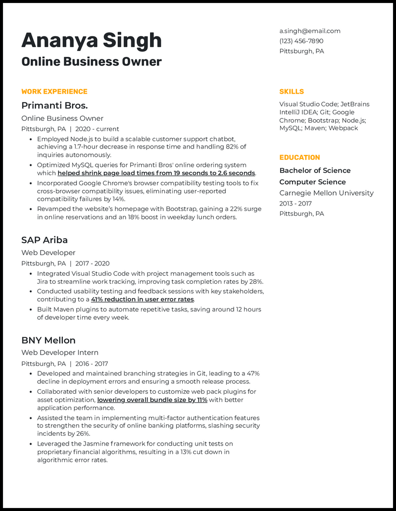 5 Online Business Owner Resume Examples Made for 2026