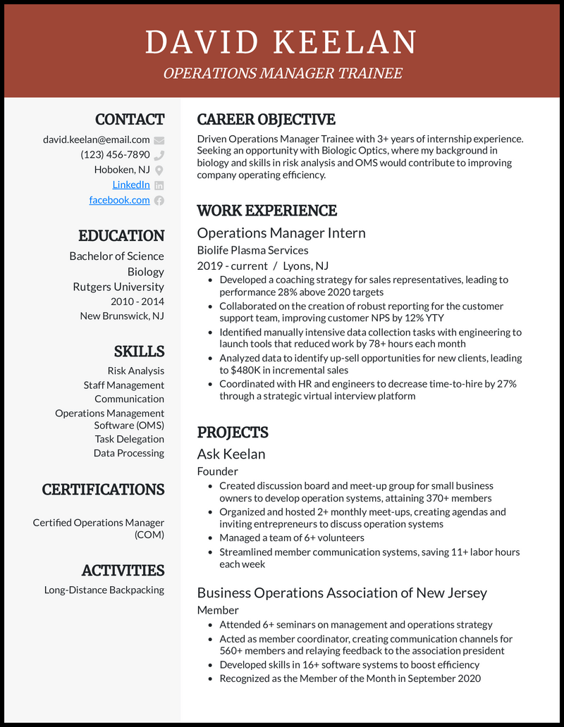 23 Operations Manager Resume Examples That Work in 2024