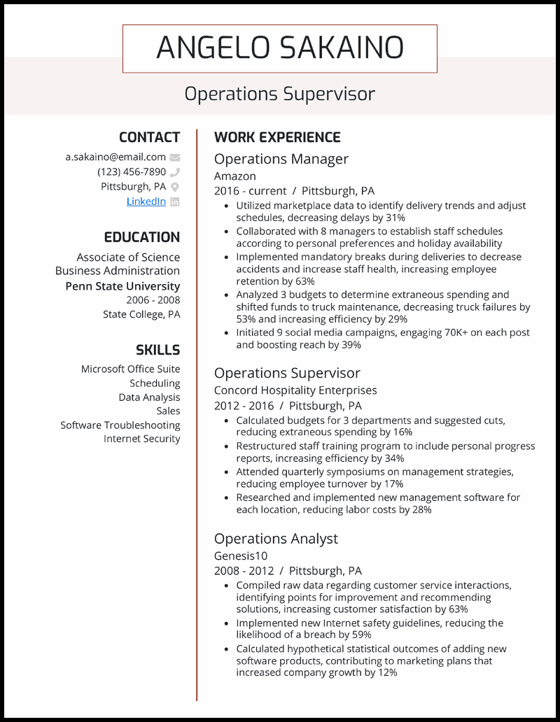 11 Supervisor Resume Examples That Worked in 2025