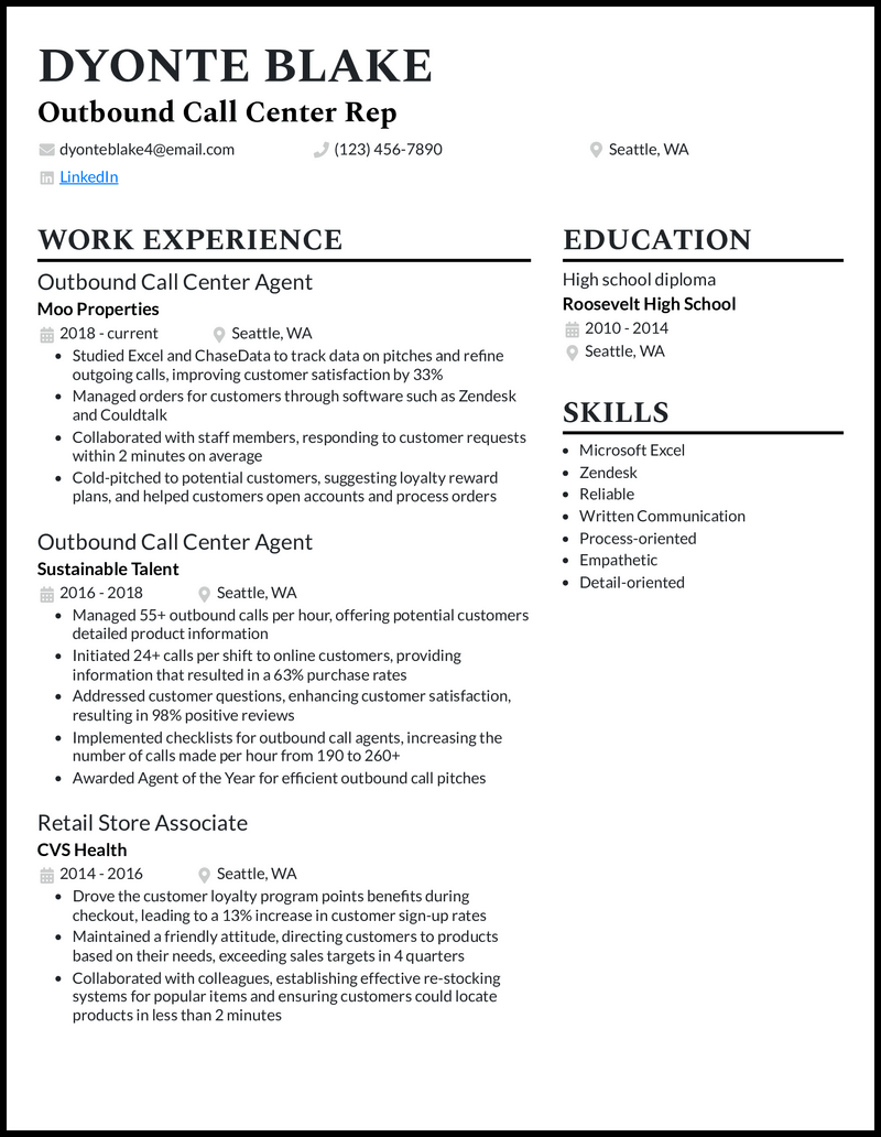 17 Call Center Representative Resume Examples for 2026