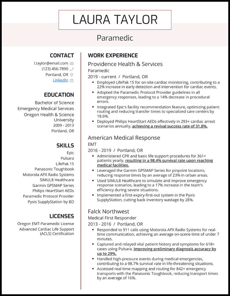 7 EMT Resume Examples [& Templates]
