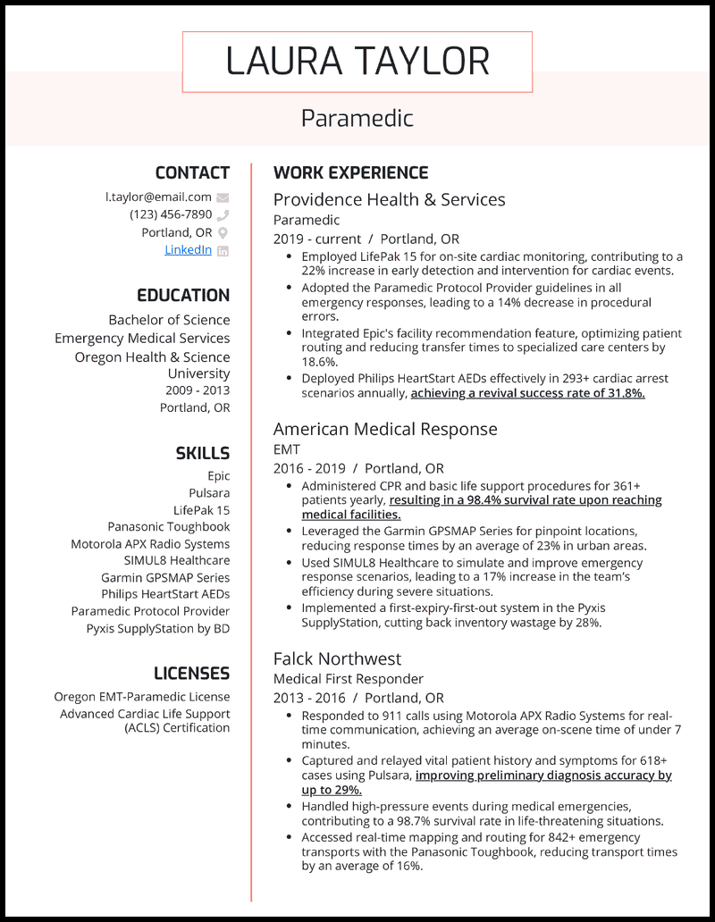 7 EMT Resume Examples [& Templates]