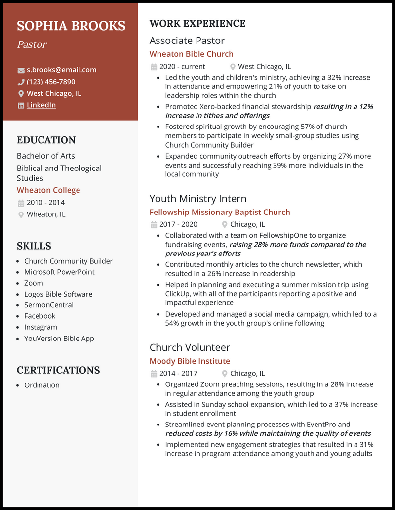 7 Pastor Resume Examples That Got the Job in 2024