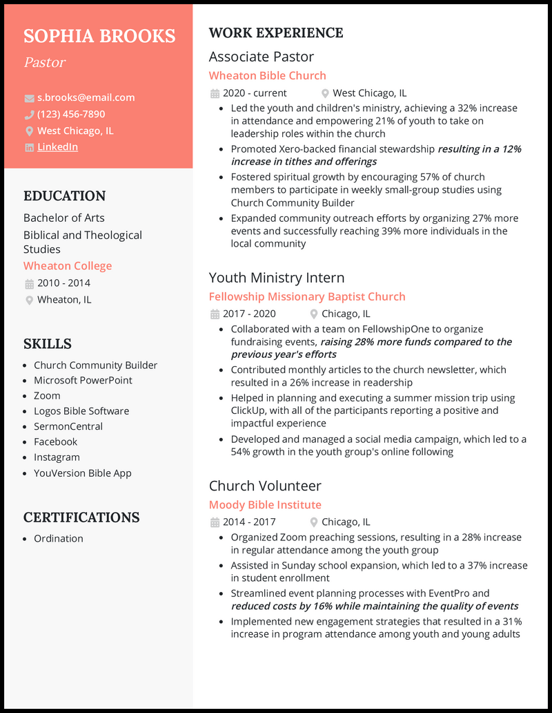 7 Pastor Resume Examples That Got the Job in 2024