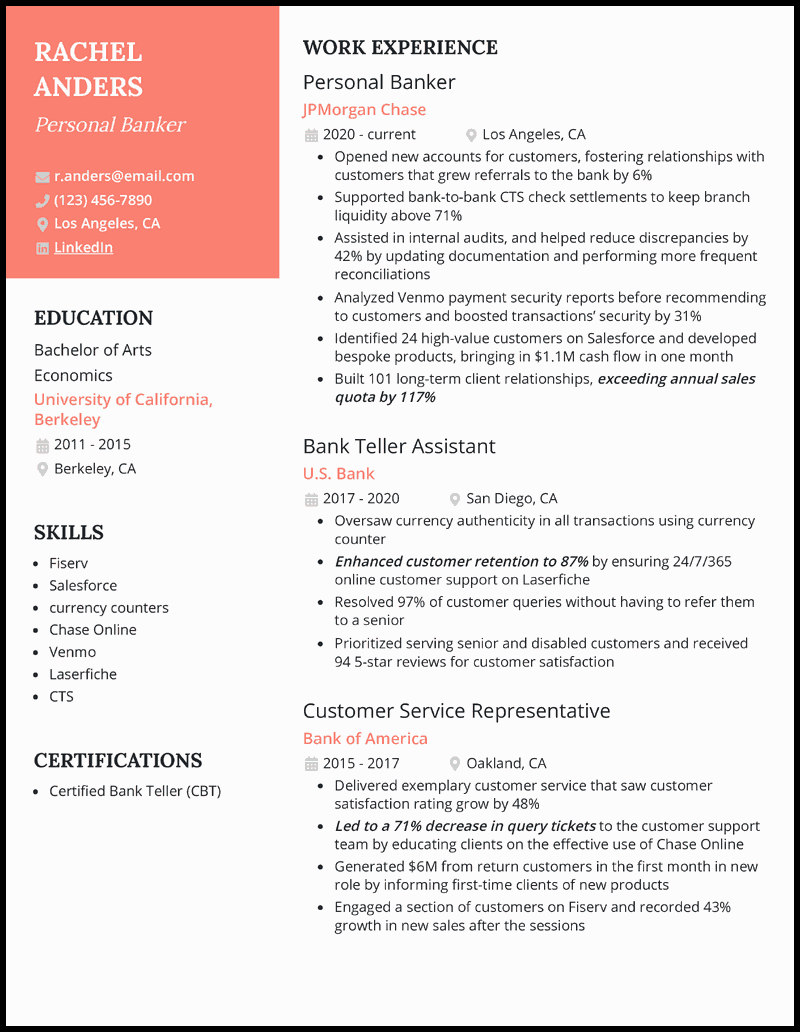 15 Banking Resume Examples That Made the Cut in 2025