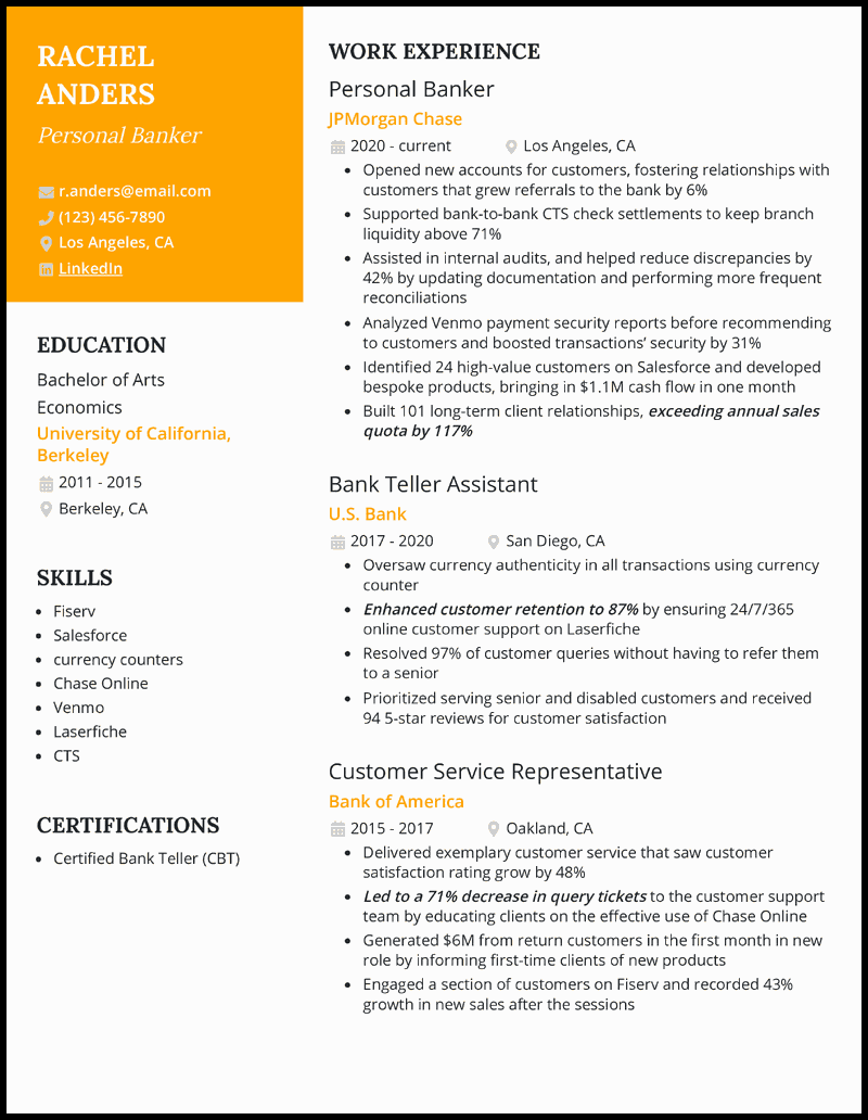 15 Banking Resume Examples That Made the Cut in 2024