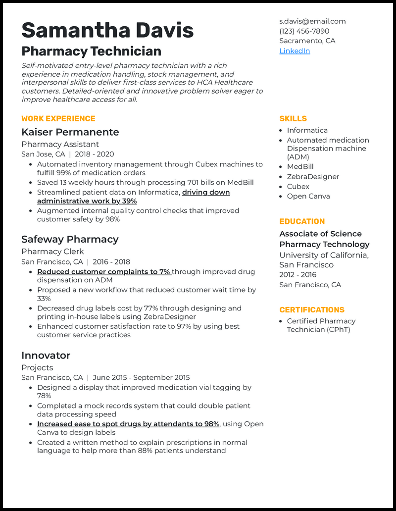 15 Pharmacy Technician Resume Examples for 2026