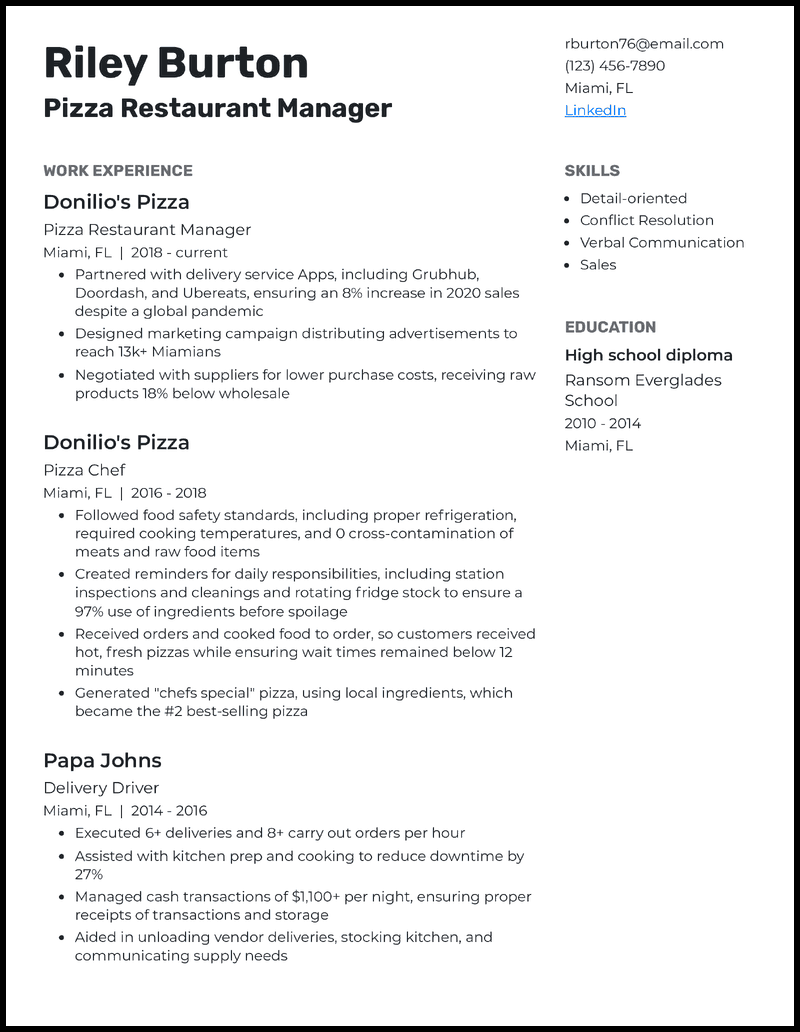 9 Real Restaurant Manager Resume Examples That Worked in 2025