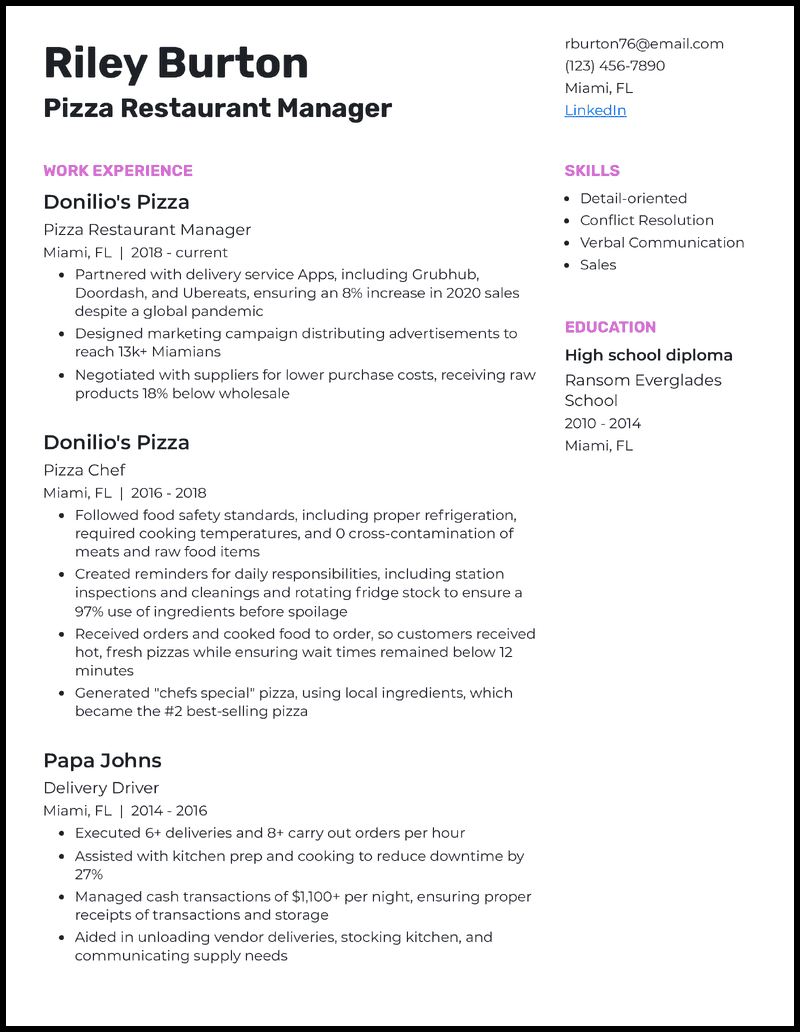 9 Real Restaurant Manager Resume Examples That Worked in 2025