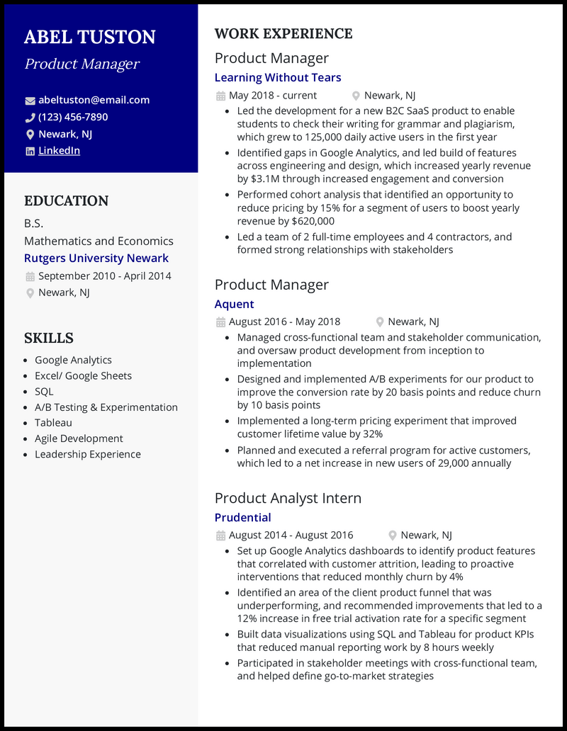 40 Product Manager Resume Examples That Worked in 2024