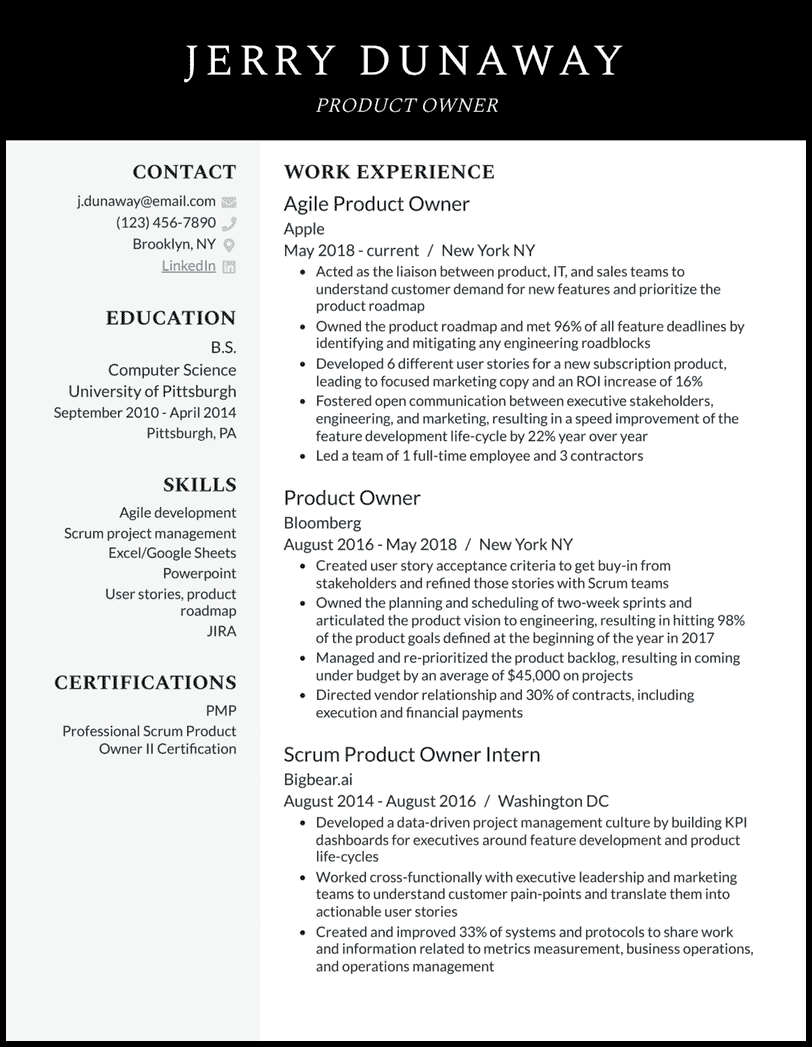 11 Product Owner Resume Samples for 2025