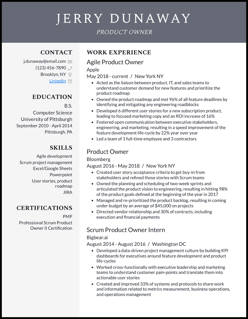 11 Product Owner Resume Samples for 2025