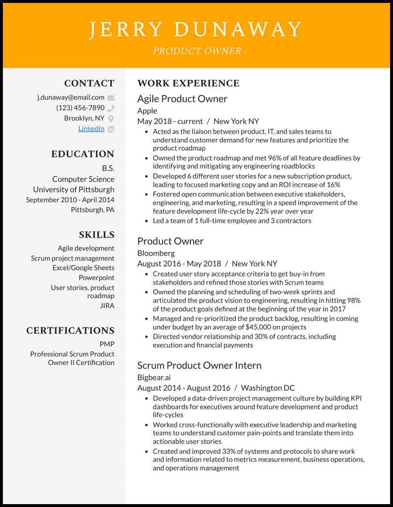 11 Product Owner Resume Samples for 2025