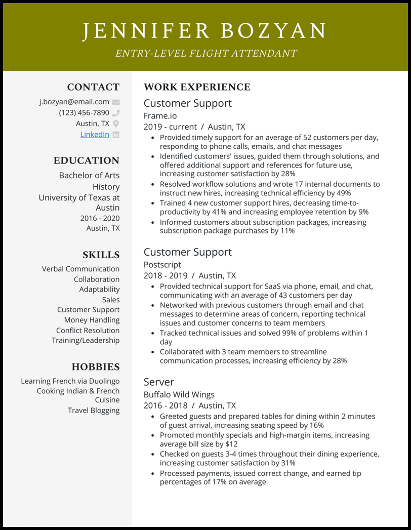 3 Real Entry-Level Flight Attendant Resume Examples That Worked in 2025