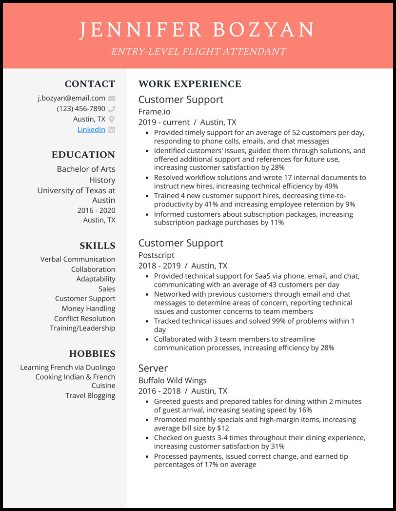 3 Real Entry-Level Flight Attendant Resume Examples That Worked in 2025