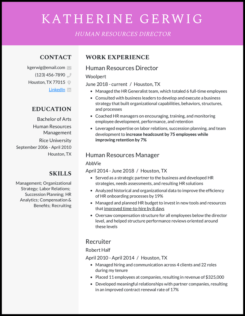 3 Human Resources (HR) Director Resume Examples [& Templates]