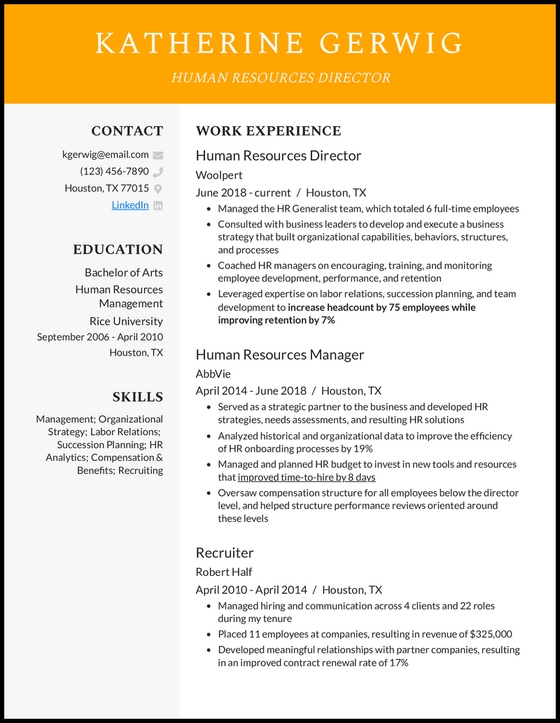3 Human Resources (HR) Director Resume Examples [& Templates]