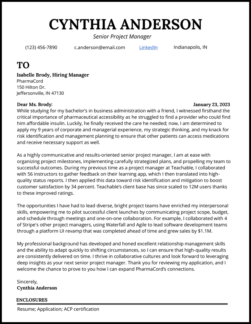 Construction Proposal Cover Letter