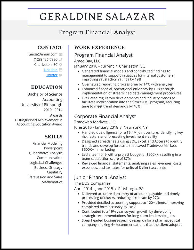 11 Real Financial Analyst Resume Examples That Worked in 2024