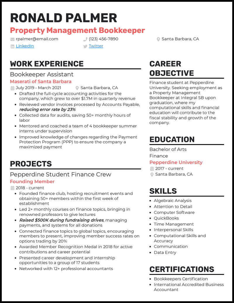 3 Property Management Bookkeeper Resume Samples In 2024 3 Property Management Bookkeeper Resume Samples In 2024
