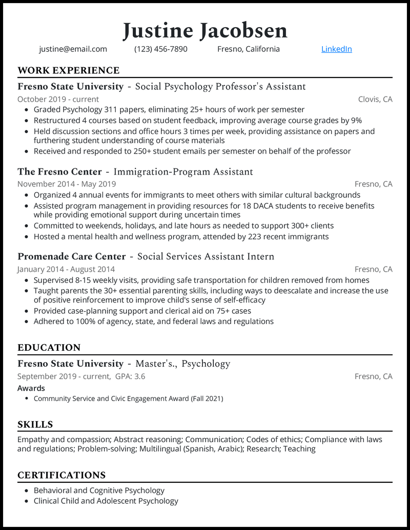 7 Grad School Resume Examples [& Templates]