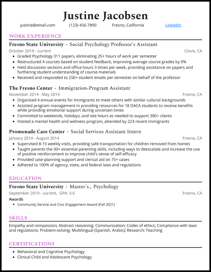 7 Grad School Resume Examples [& Templates]