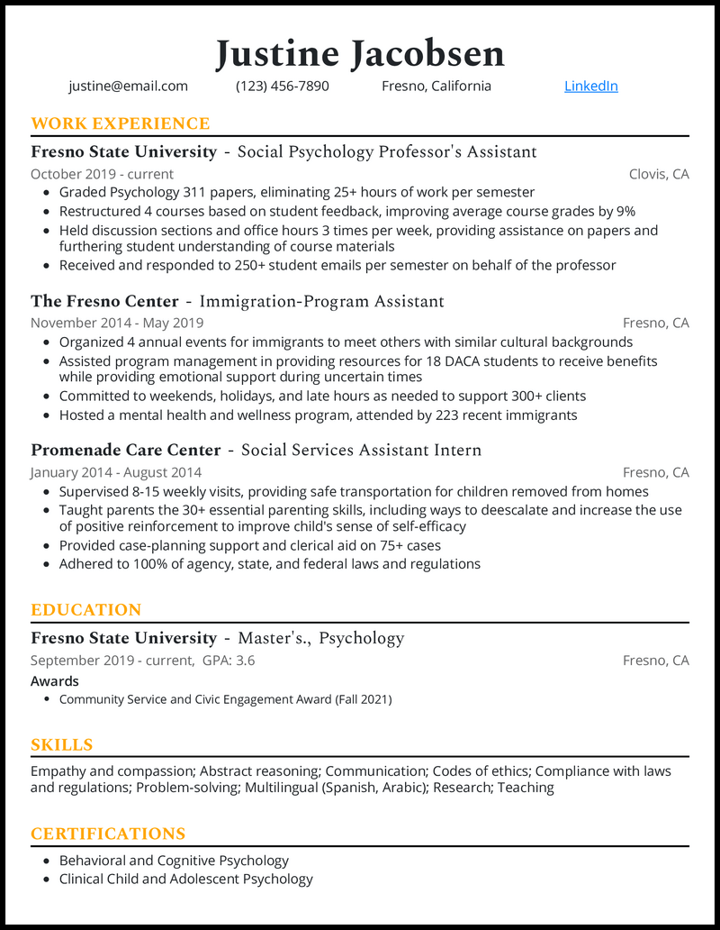 7 Grad School Resume Examples [& Templates]