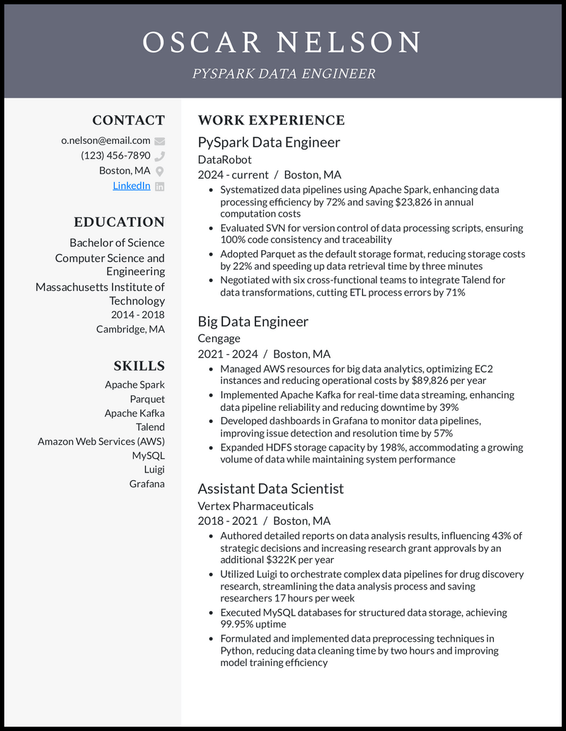 28 Data Engineer Resume Examples That Work in 2025