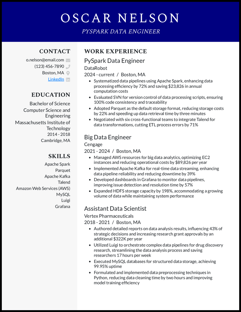 28 Data Engineer Resume Examples That Work in 2025