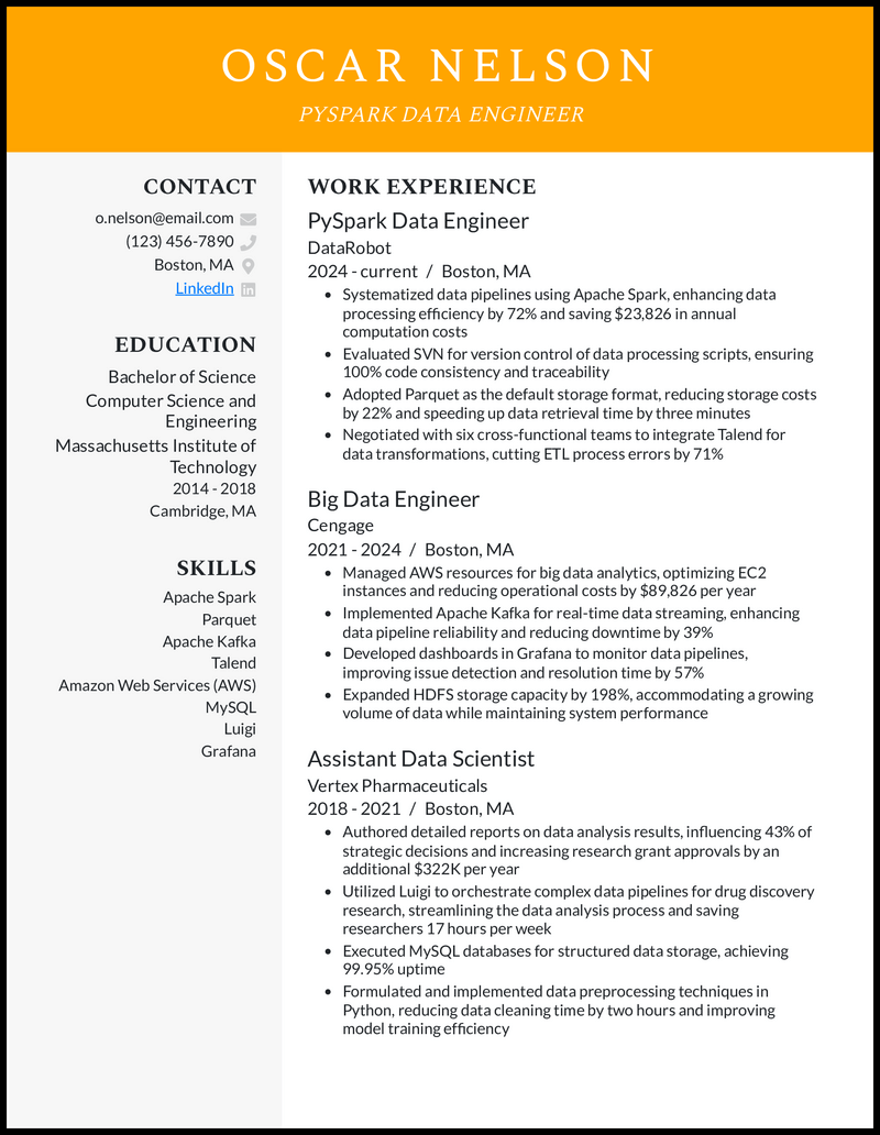 28 Data Engineer Resume Examples That Work in 2025