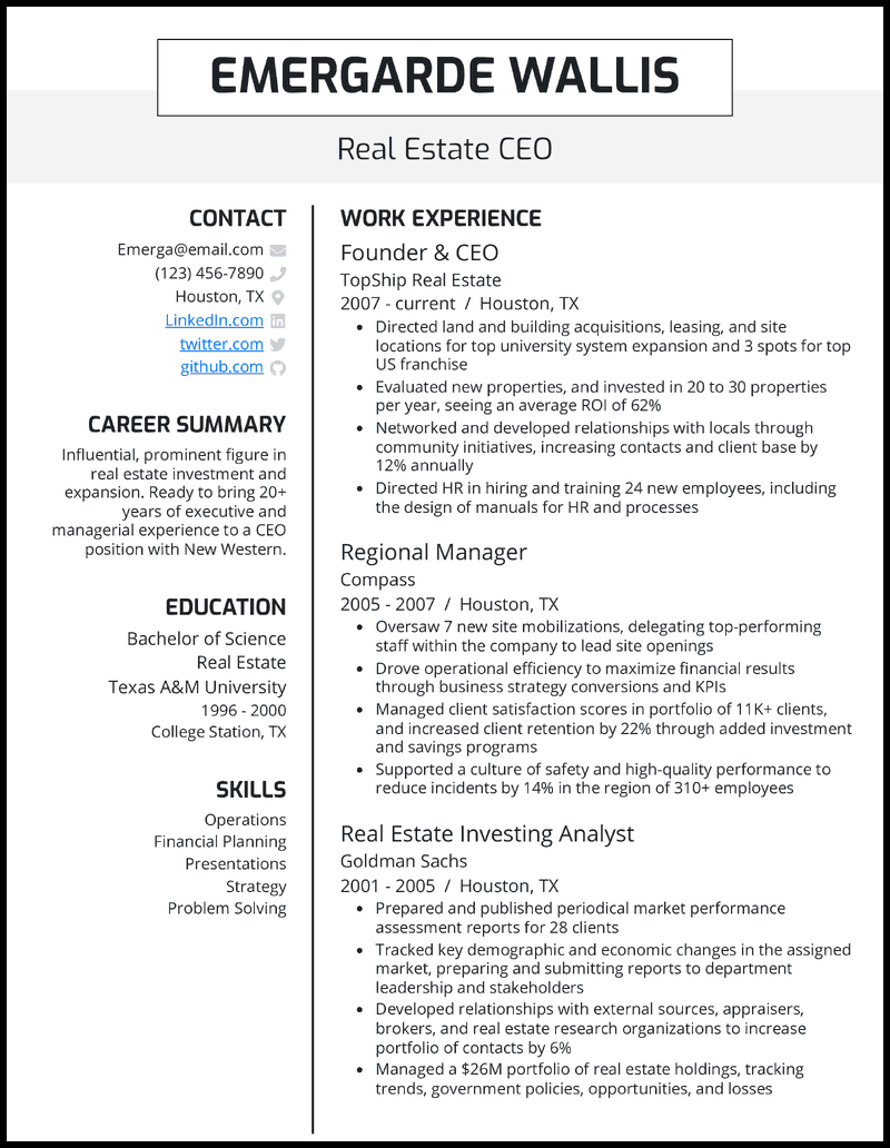 9 CEO Resume Examples [& Templates]