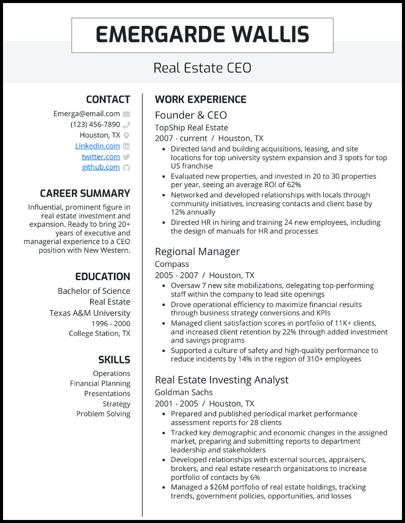 9 CEO Resume Examples [& Templates]