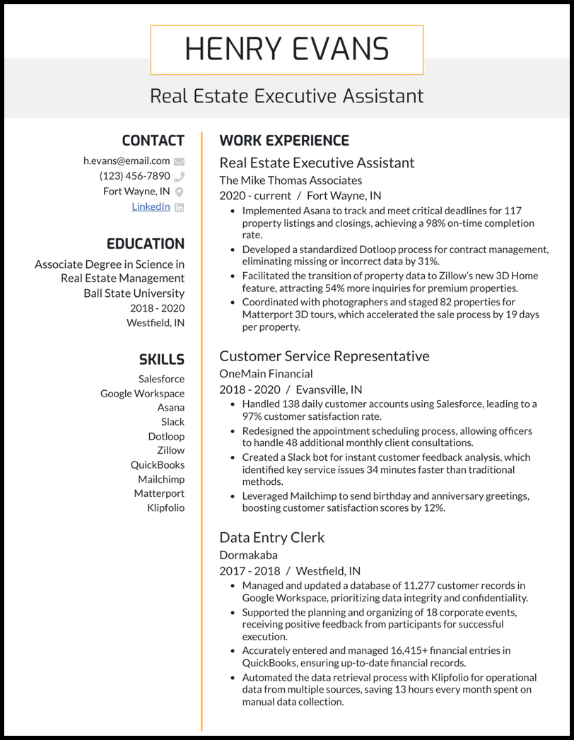 16 Executive Assistant Resume Examples for 2024