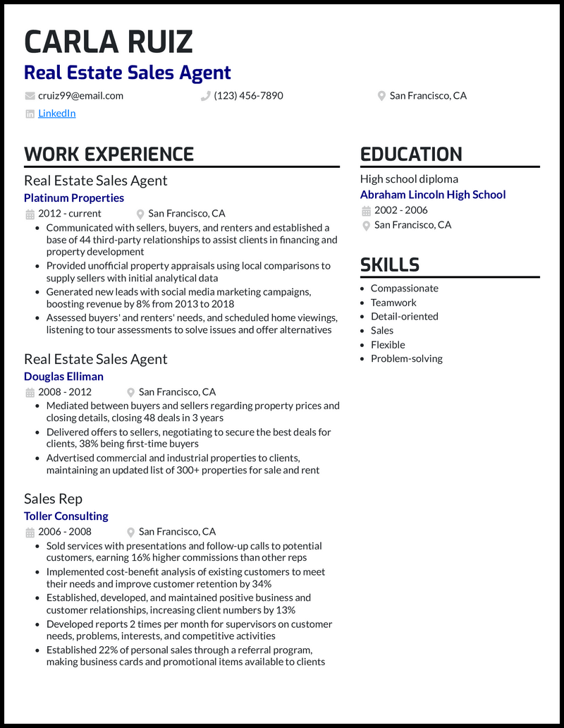 15 Real Estate Agent Resume Examples Built for 2025