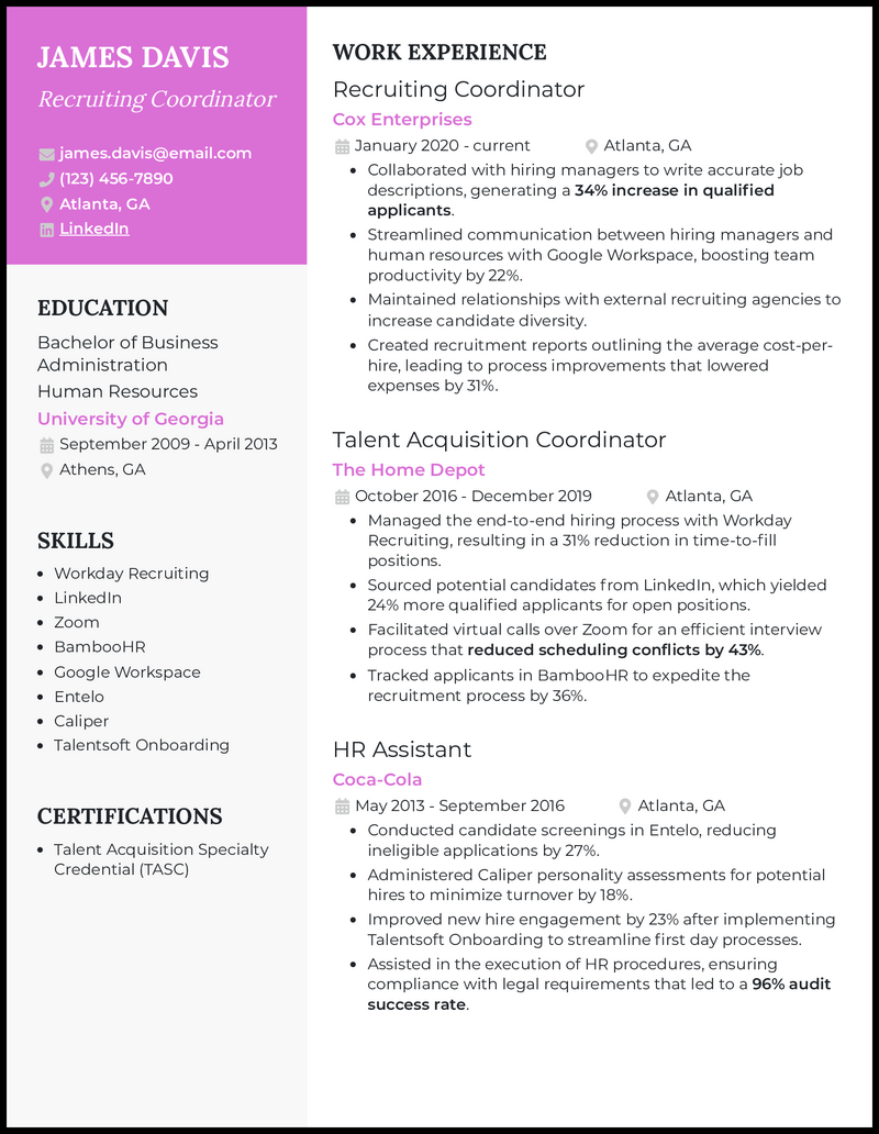 11 Top Recruiter Resume Examples That Worked in 2024