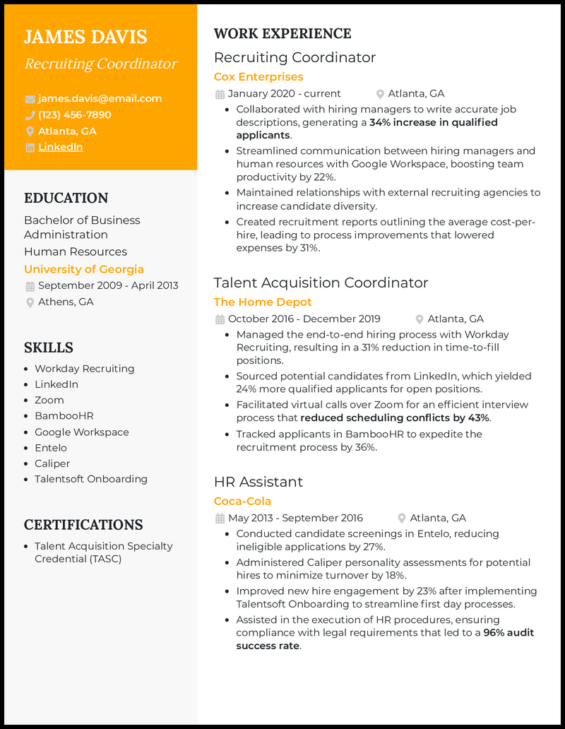 11 Top Recruiter Resume Examples That Worked in 2024