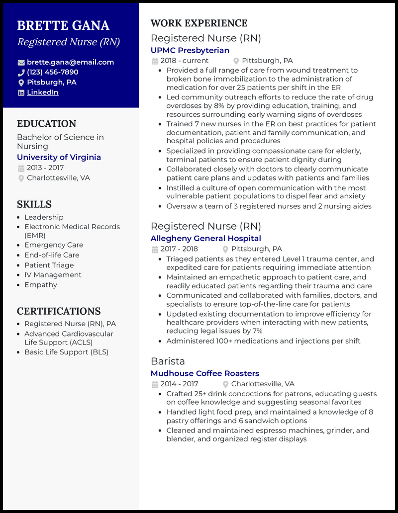 11 Registered Nurse (RN) Resume Examples for 2025