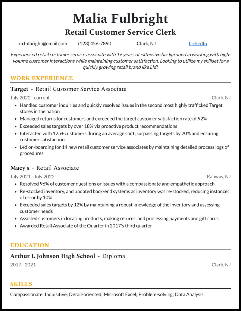 34 Customer Service Resume Examples for 2026