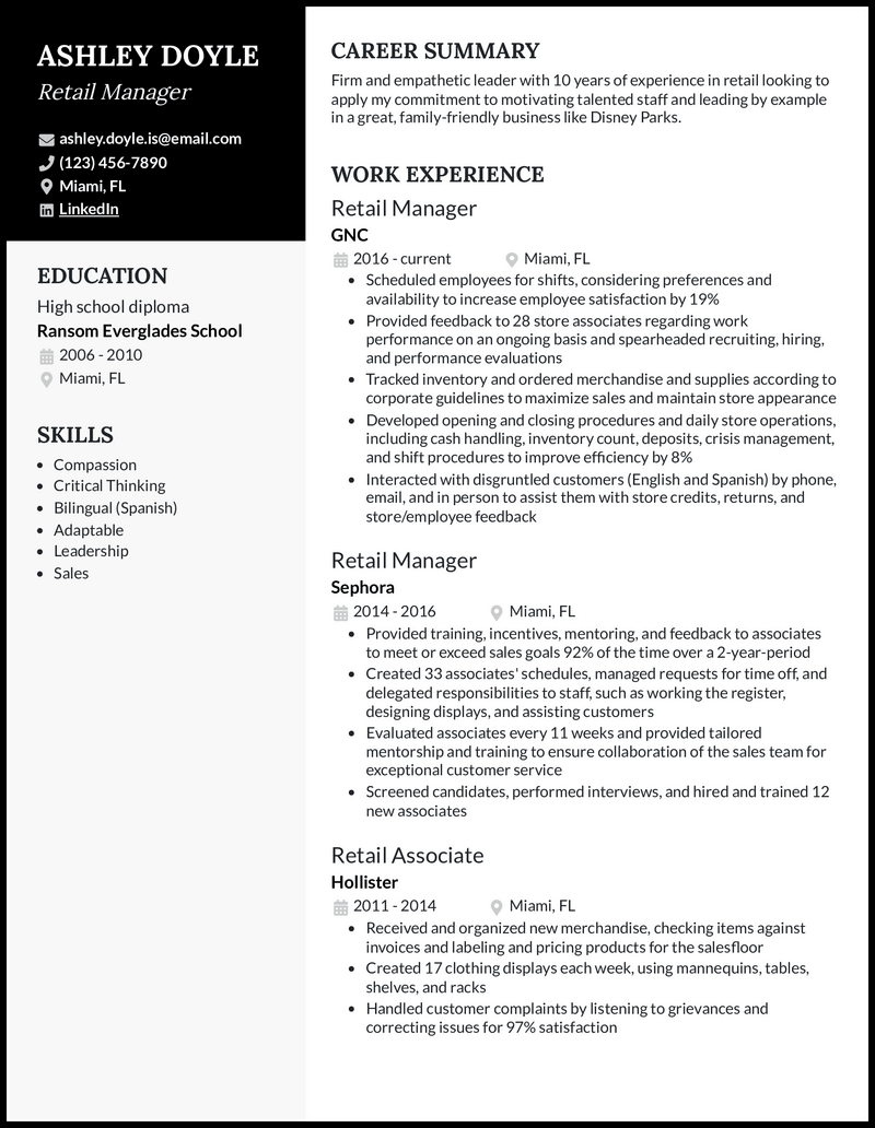 9 Retail Manager Resume Examples for 2025