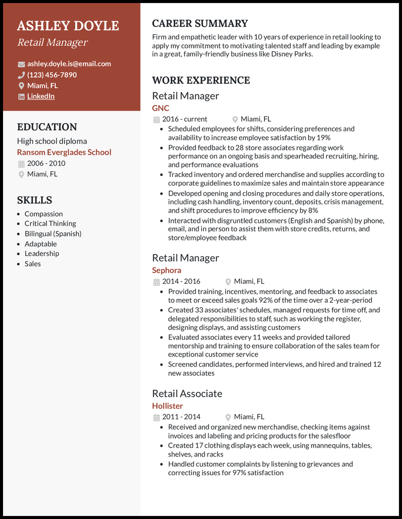 9 Retail Manager Resume Examples for 2025