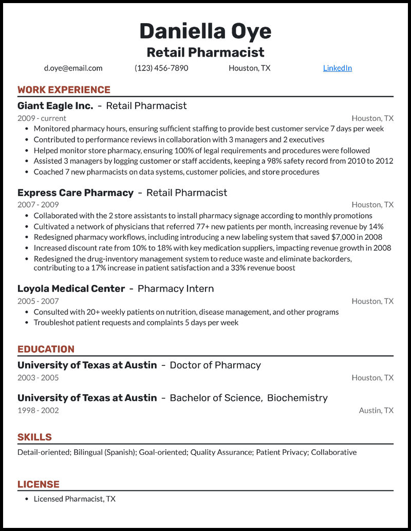 9 Pharmacist Resume Examples That Worked in 2025 9 Pharmacist Resume Examples That Worked in 2025