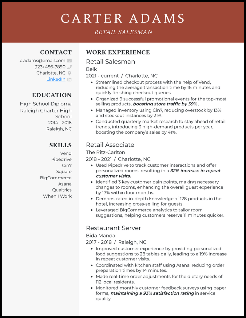 11 Real Retail Resume Examples That Worked in 2024