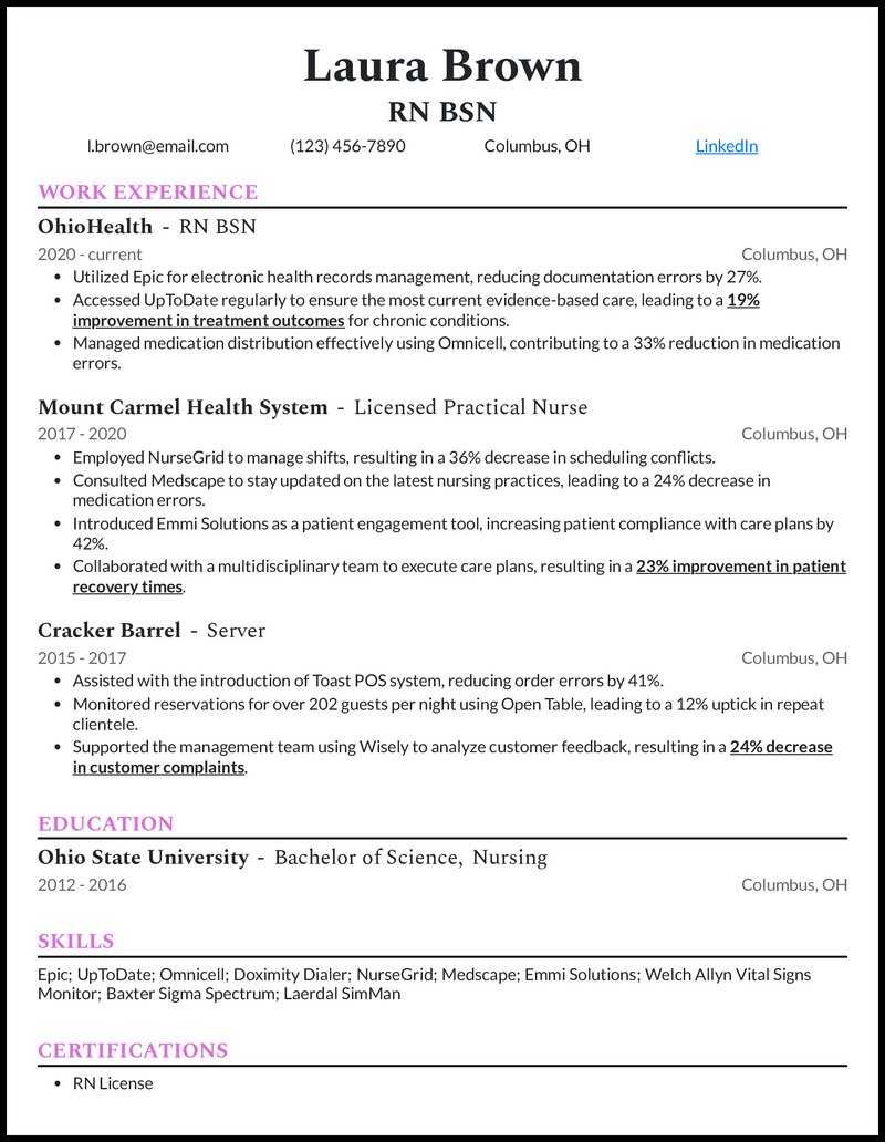 9 Registered Nurse (RN) Resume Examples for 2024