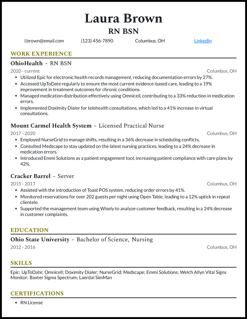 11 Registered Nurse (RN) Resume Examples for 2025