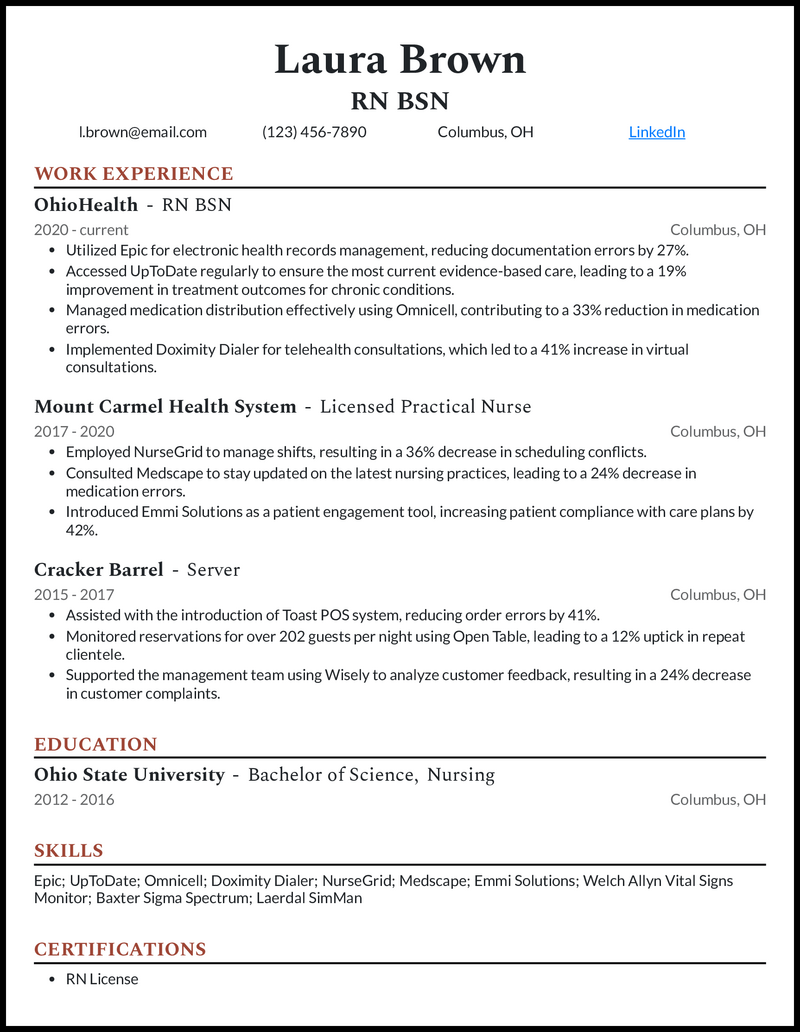 11 Registered Nurse (RN) Resume Examples for 2025