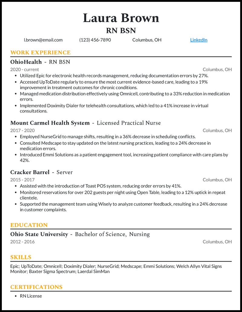 11 Registered Nurse (RN) Resume Examples for 2025