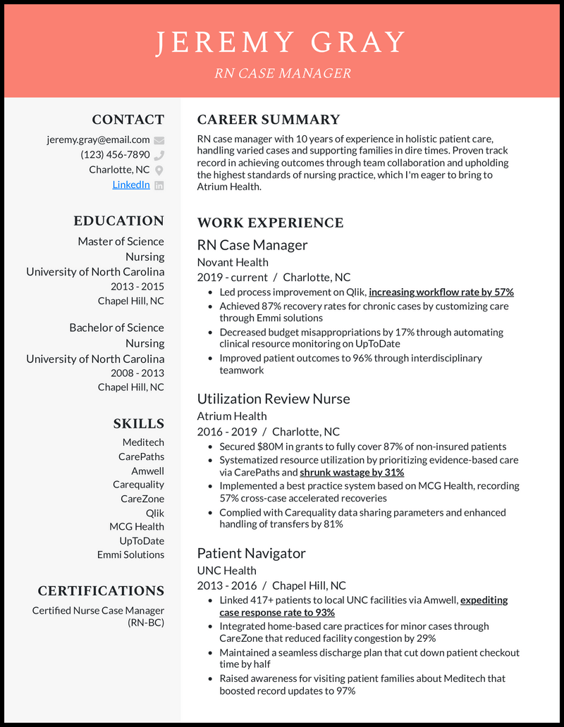 10 Case Manager Resume Examples That Worked in 2025