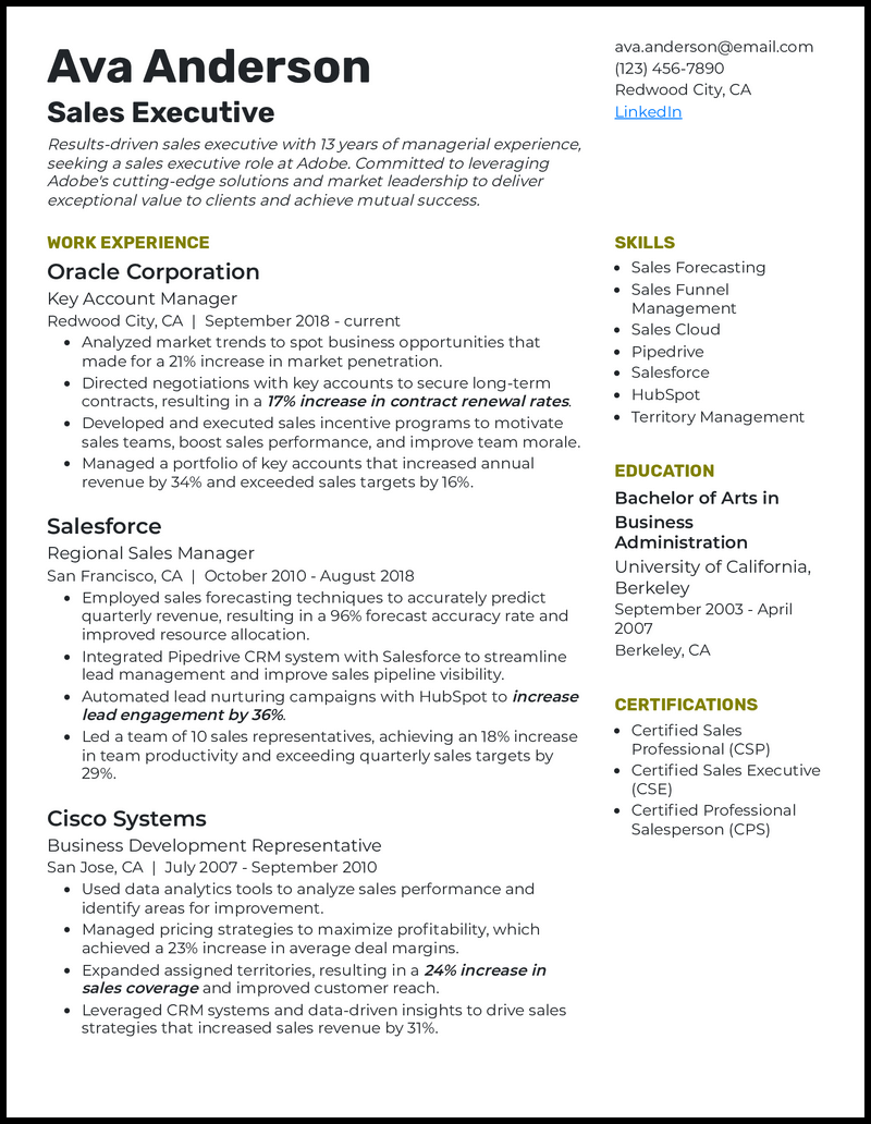 19 Executive Resume Examples That Got the Job in 2025